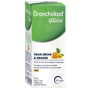 BRONCHOKOD - Sirop Toux Sèche et Grasse Dès 12 ans - 100 ml