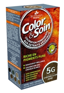 COLOR et SOIN Coloration Permanente CHÂTAIN CLAIR DORÉ - 5G ...