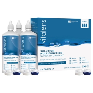 VITALENS - Solution Multifonction Lentilles de Contact - 3 X360 ml