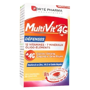 MULTIVIT 4G Défenses Vitamines (30 comprimés) Pharmacie VEAU en ligne