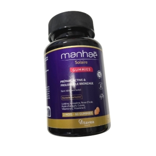 Manhaé Solaire 60 gummies Bronzage - Pharmacie Veau